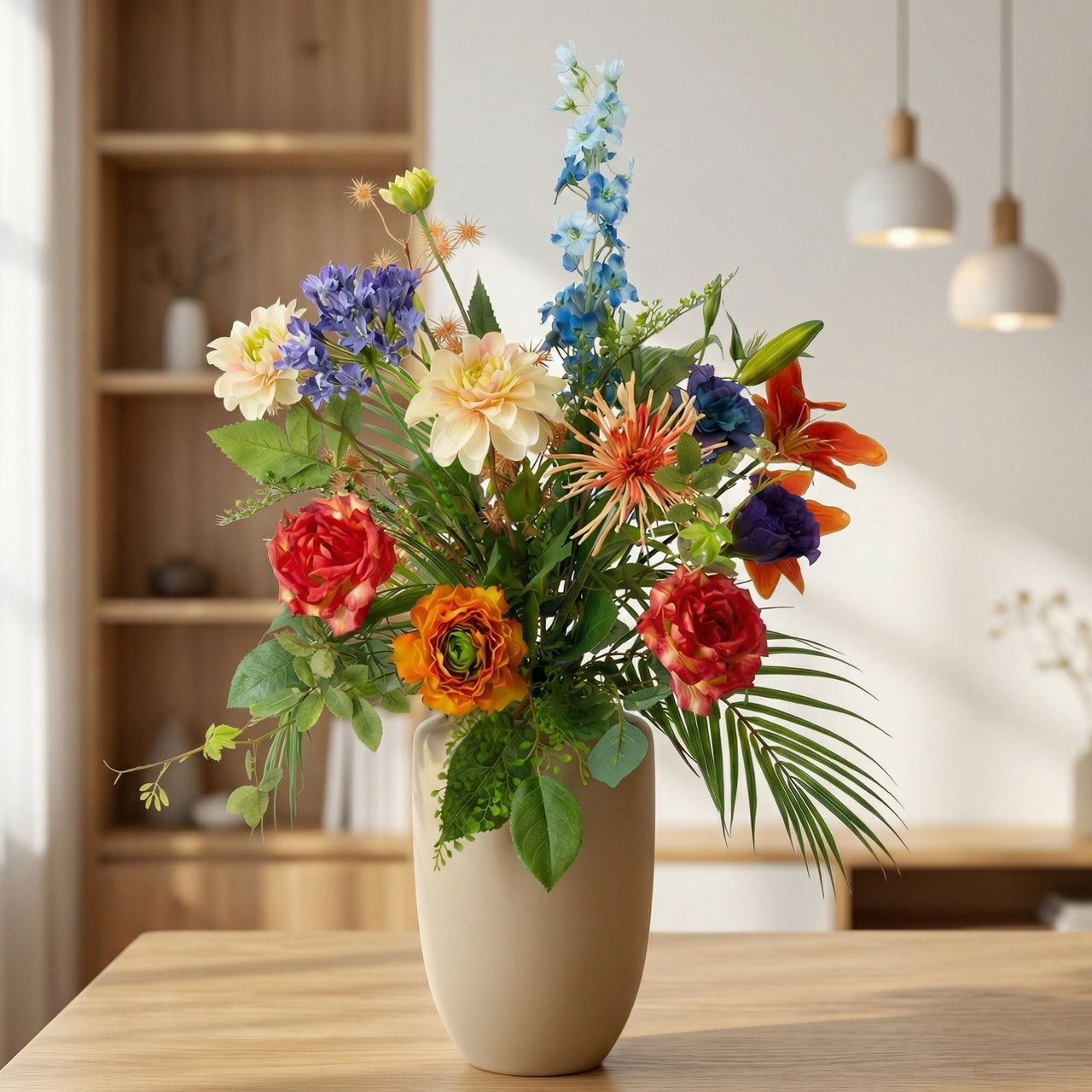 Real Touch Flower Bouquet - Colorful Bloom Deluxe with 18 Stems ...
